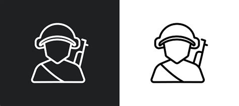 흰색과 검은색의 군인 개요 아이콘입니다 군인 플랫 벡터 아이콘은 웹 모바일 앱 및 Ui에 대한 육군 컬렉션에서 고대의에 대한 스톡 벡터 아트 및 기타 이미지 Istock