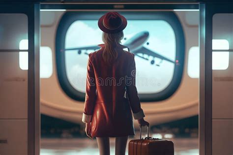 Airport Terminal Escalator Neural Network Ai Generated Stock Image