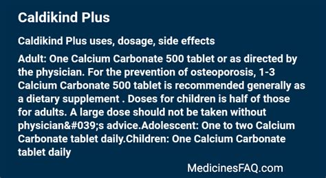 Caldikind Plus Uses Dosage Side Effects Food Interaction And Faq
