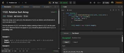 Day 01 Question 01 Relative Sort Array Easy Solution Tornov Dutta