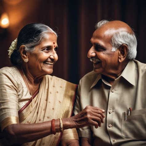 Happy Old Indian Couple Scene Stable Diffusion Online