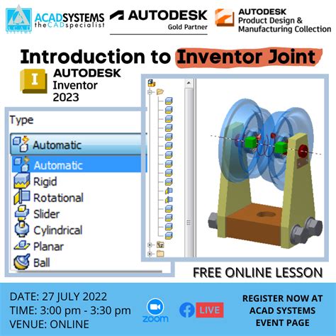 Introduction To Inventor Joint Acad Systems Autodesk Gold Partner Training Certification