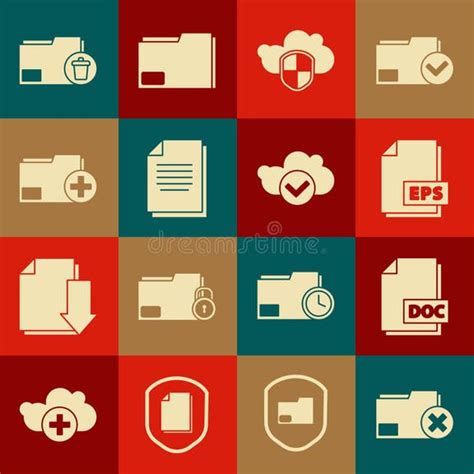 Set Delete Folder Doc File Document Eps Cloud And Shield Document Add New And With Check
