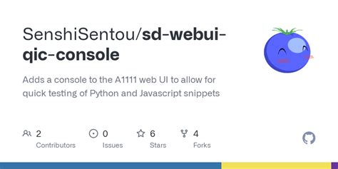 Github Senshisentousd Webui Qic Console Adds A Console To The A1111