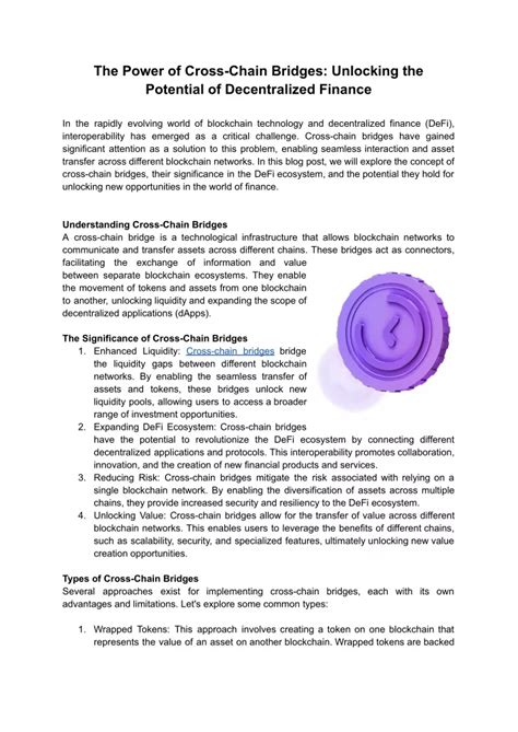 PPT The Power Of Cross Chain Bridges Unlocking The Potential Of Decentralized Finance