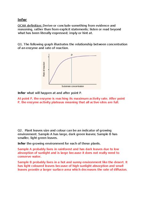 Data Test Bio Prrractice Materials Infer Qcaa Definition Derive