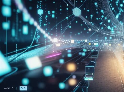 Premium Ai Image Cyber Big Data Flow Blockchain Data Fields Concept