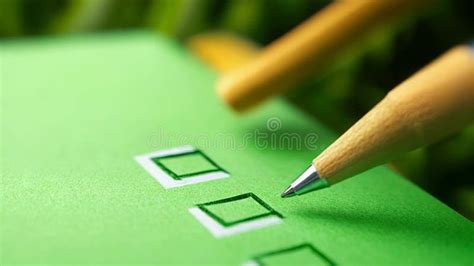 Pen Checking Boxes On Green Checklist Representing Sustainable Choices Stock Footage Video Of