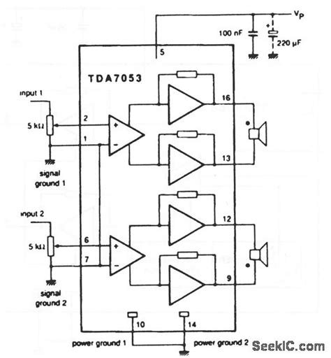 Single Chip Audio Amplifier Btl Stereo 1 W Amplifier Circuit