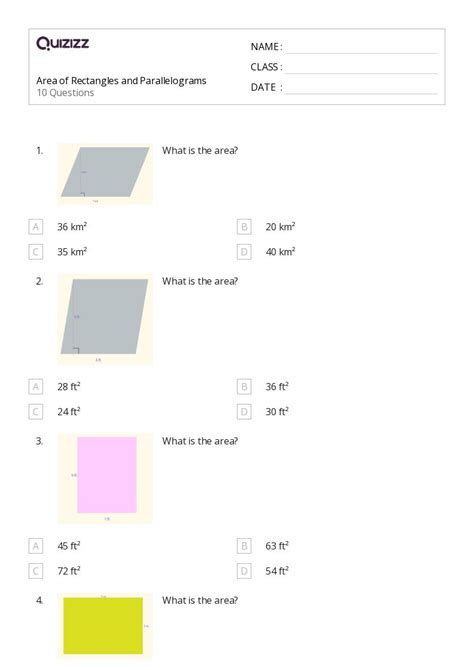 50 Rectangles Worksheets For 7th Class On Quizizz Free And Printable