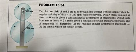 Solved Two Friction Disks A And B Are To Be Brought Into