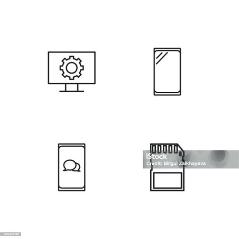 전기 장치 선형 아이콘 설정합니다 간단한 개요 벡터 아이콘 0명에 대한 스톡 벡터 아트 및 기타 이미지 0명 디자인 벡터 Istock