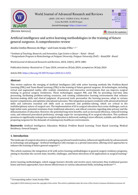 Pdf Artificial Intelligence And Active Learning Methodologies In The Training Of Future