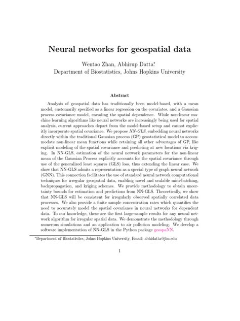 Neural Networks Geospatial Data Pdf Ordinary Least Squares