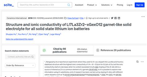 Structure And Ionic Conductivity Of Li7la3zr2−xgexo12 Garnet Like Solid