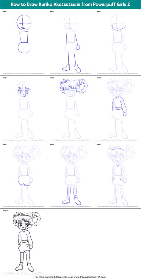 How To Draw Kuriko Akatsutsumi From Powerpuff Girls Z Powerpuff Girls