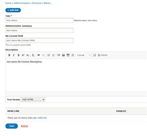 How To Add Custom Fields On Configuration Menu Entity Using The Thirdpartysettingsinterface