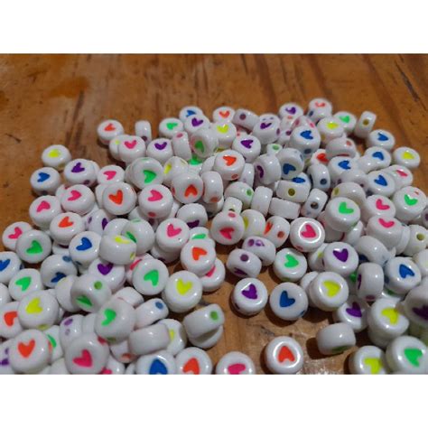 Jual Mote Bulat Pipih Hati Warna Putih Shopee Indonesia