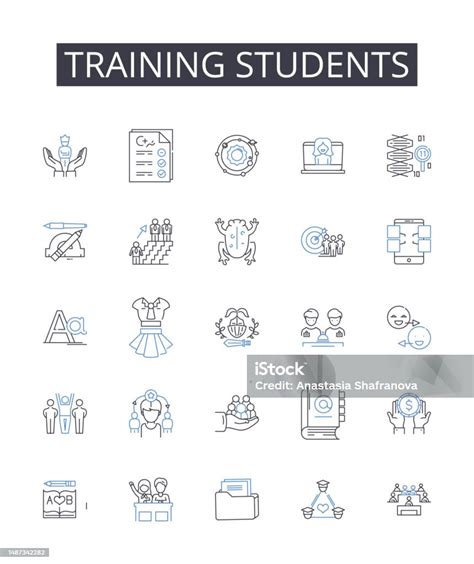 교육 학생 라인 아이콘 컬렉션입니다 대화 연결성 봉사 활동 교감 응집력 상호 작용 Nerk 벡터 및 선형 그림 명료하고 교감하고
