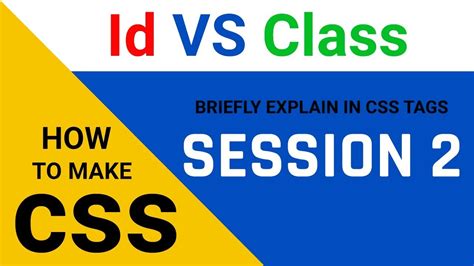 Id And Class Css Difference In Tamil Youtube