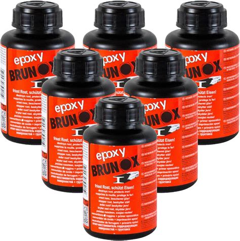 Brunox 6 X 250 Ml Epoxy Rust Converter And Primer Rust Stop Matte Finish For Metal Outdoor