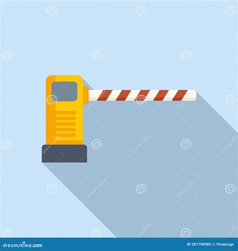Access Barrier Icon Flat Vector Automatic Gate Stock Vector Illustration Of Garage Metal