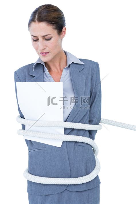 被绑起来的女商人高清摄影大图 千库网