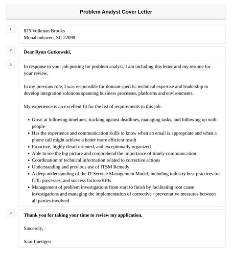 Problem Analyst Cover Letter Velvet Jobs