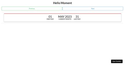 Moment Playground Codesandbox