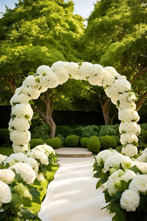 Beautiful White Hydrangea Wedding Arch In 2025 Hydrangeas Wedding
