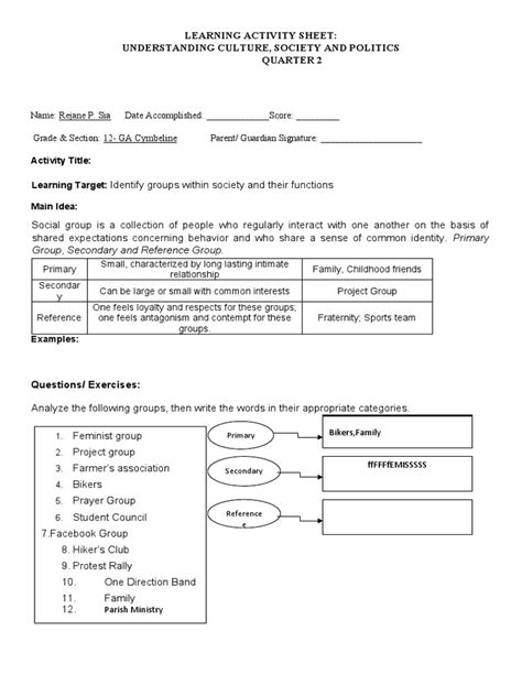 Learning Activity Sheet Ucsp 1 Pdf Market Economics Society