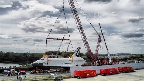 Crane Lifting Space Shuttle