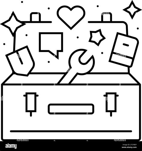 Coping Toolbox Mental Health Line Icon Vector Illustration Stock Vector