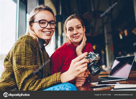 Half Length Portrait Happy Skilled Female Amateur Smiling Camera
