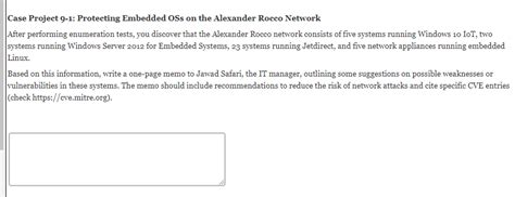 Solved Case Project 9 1 Protecting Embedded Oss On The