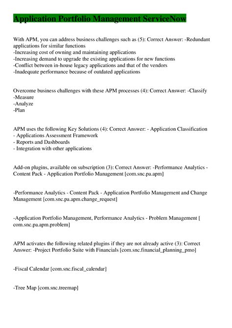 Application Portfolio Management Servicenow Scholarfriends