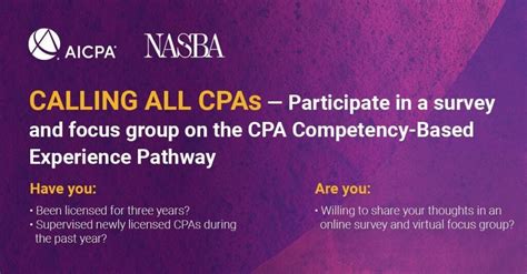 Cpa Competency Based Experience Pathway Survey And Focus Group Nasba
