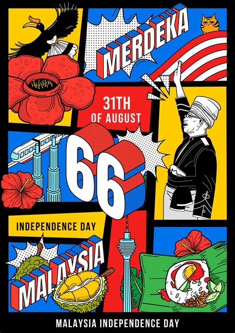 Malaysia Independence Day Pop Art Poster Design Art Poster Design Pop Art Design Poster
