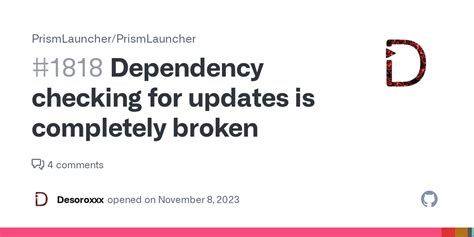 Dependency Checking For Updates Is Completely Broken · Issue 1818 · Prismlauncherprismlauncher
