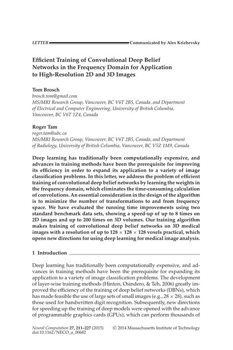 pdf efficient training of convolutional deep belief networks in the