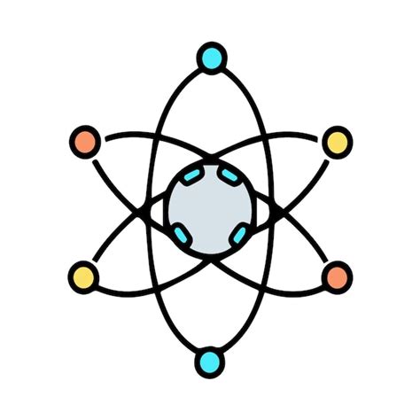 Premium Vector Vector Atom Line Color Illustration Icon