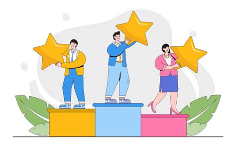 성공적인 경력 또는 건물 등급 개념 창의적인 팀의 리더십 자질 성공적인 길로 가는 방향 개요 디자인 스타일 랜딩 페이지 웹 배너를 위한 최소 벡터 그림 강단에 대한 스톡