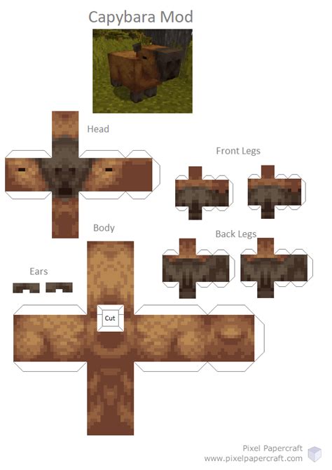 Pixel Papercraft Capybara Capybara Mod