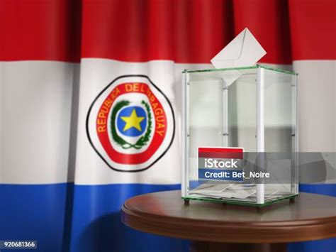 파라과이 종이 투표의 국기와 투표 용지 상자 파라과이 대통령 또는 의회 선거 0명에 대한 스톡 사진 및 기타 이미지 0명