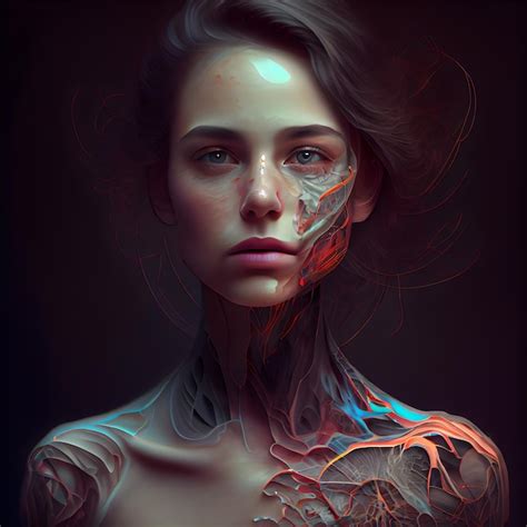 Premium Photo 3d Rendering Of A Female Face With Futuristic Makeup