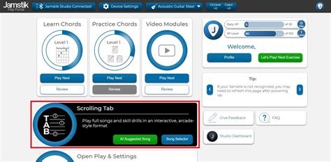 Introduction To Scrolling Tab In The Learning Portal For Jamstik Help