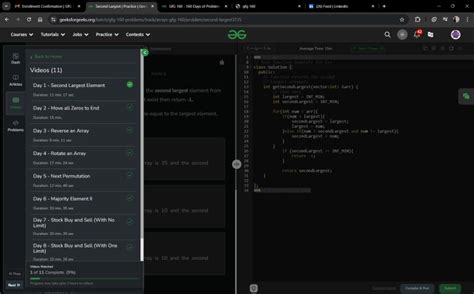 Karthikeyan M On Linkedin Codingjourney Gfg160 Geekstreak2024