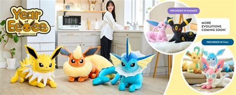 A Full Lineup Of Life Size Eeveelution Plushies For The Year Of Eevee Are Coming Soon