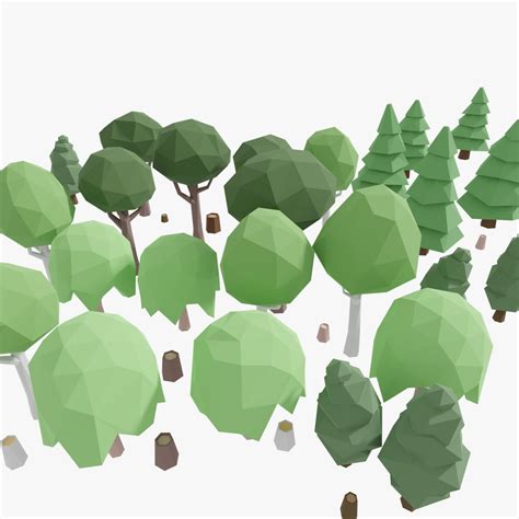 Low Poly Tree Pack 2 3d Model Turbosquid 1778181
