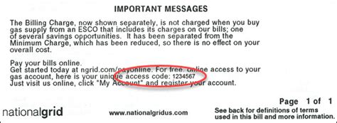 Access Code National Grid